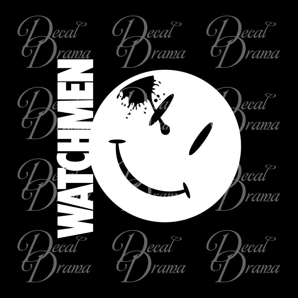 Watchmen Smiley Face Black And White